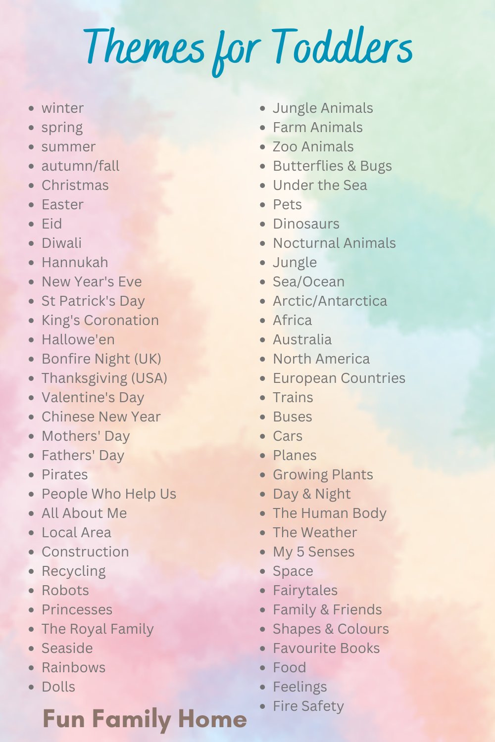 What Themes Can I Teach My Toddler About? – Fun Family Home