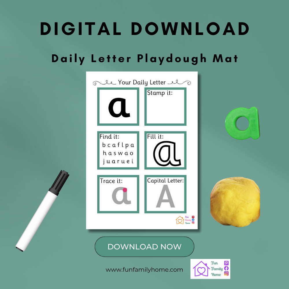 Daily Letter Formation Playdough & Writing Mat Printable – Fun Family Home