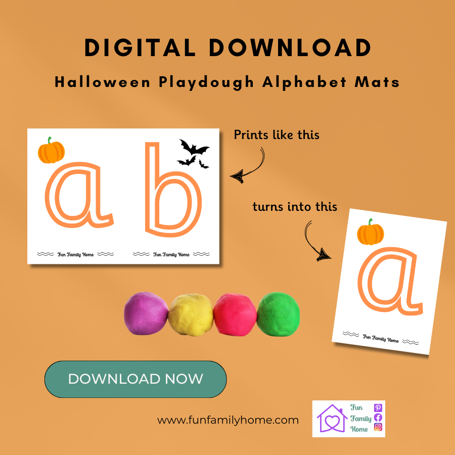 Halloween Letter Playdough Mats – Fun Family Home